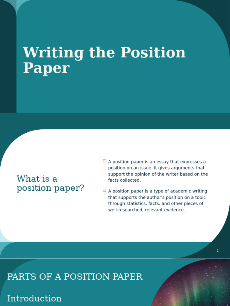 Writing The Position Paper | PDF