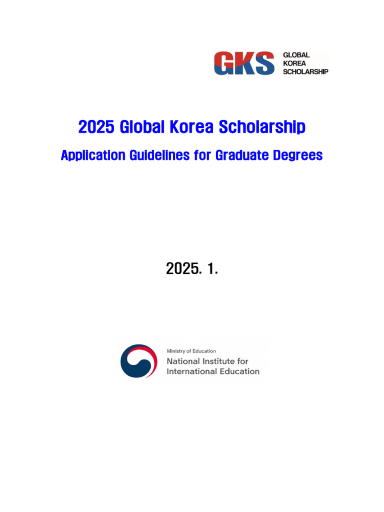 2025 GKS-G Application Guidelines (English) | PDF | Academic Degree ...