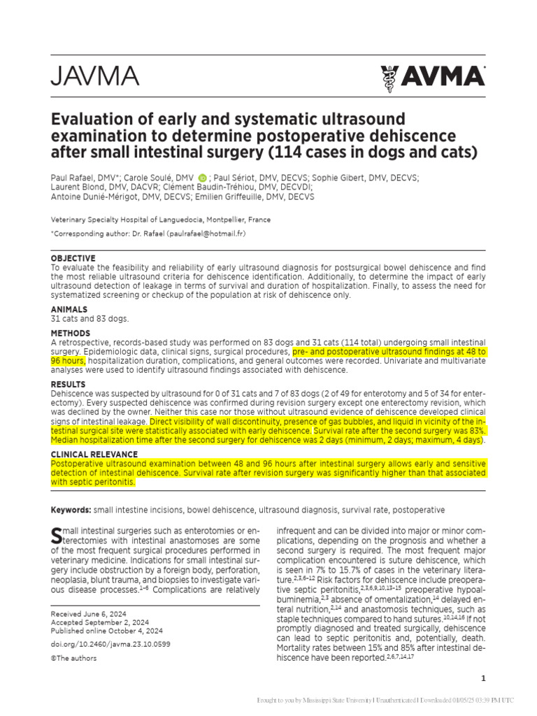 Evaluation of Early and Systematic Ultrasound Examination To Determine ...