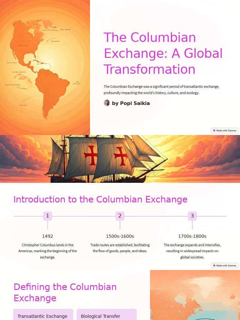 The Columbian Exchange a Global Transformation | PDF | Agriculture ...