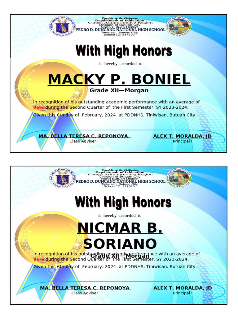 Certificate Format | PDF
