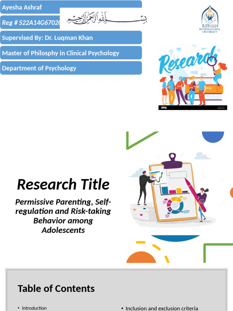 Ayesha Ashraf Viva PPT Slides 26 May - PPTX - Read-Only | PDF | Statistics | Parenting