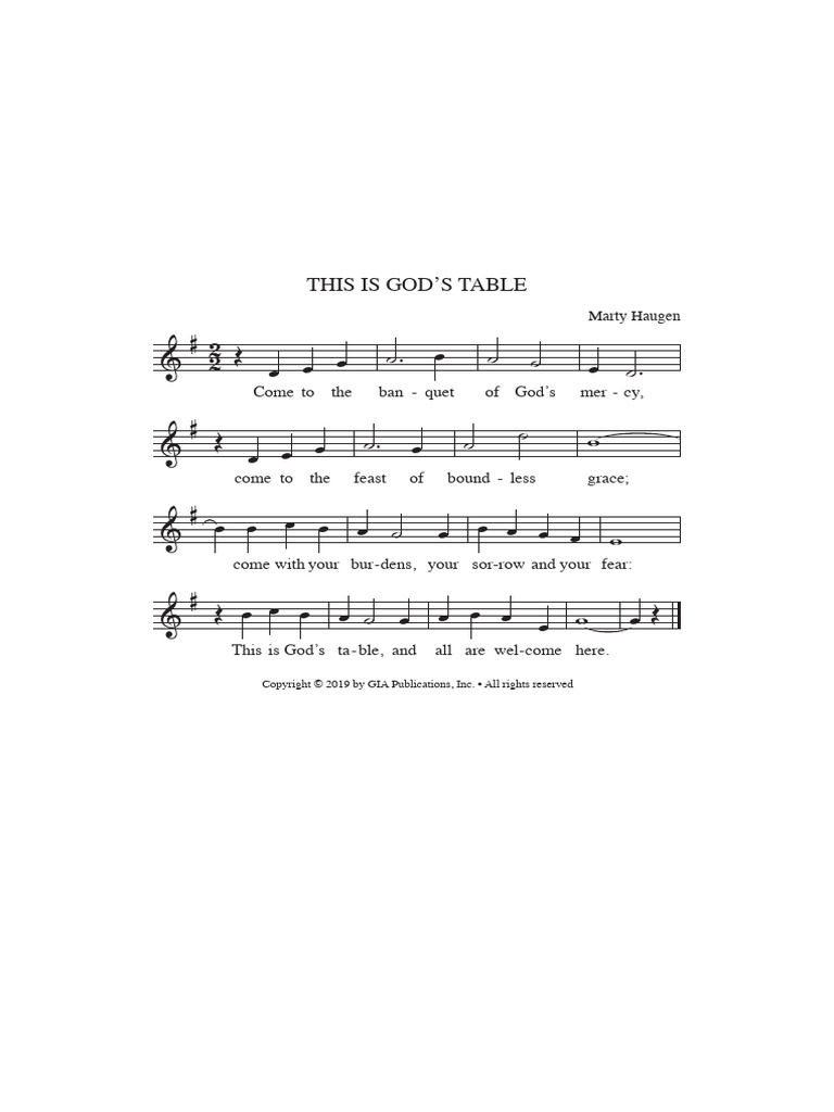 This Is God's Table - Haugen | PDF