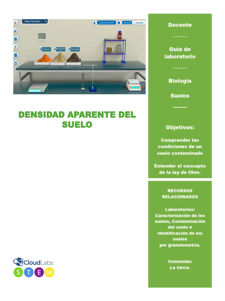 Densidad Aparente Del Suelo-Docente | PDF | Densidad | Laboratorios