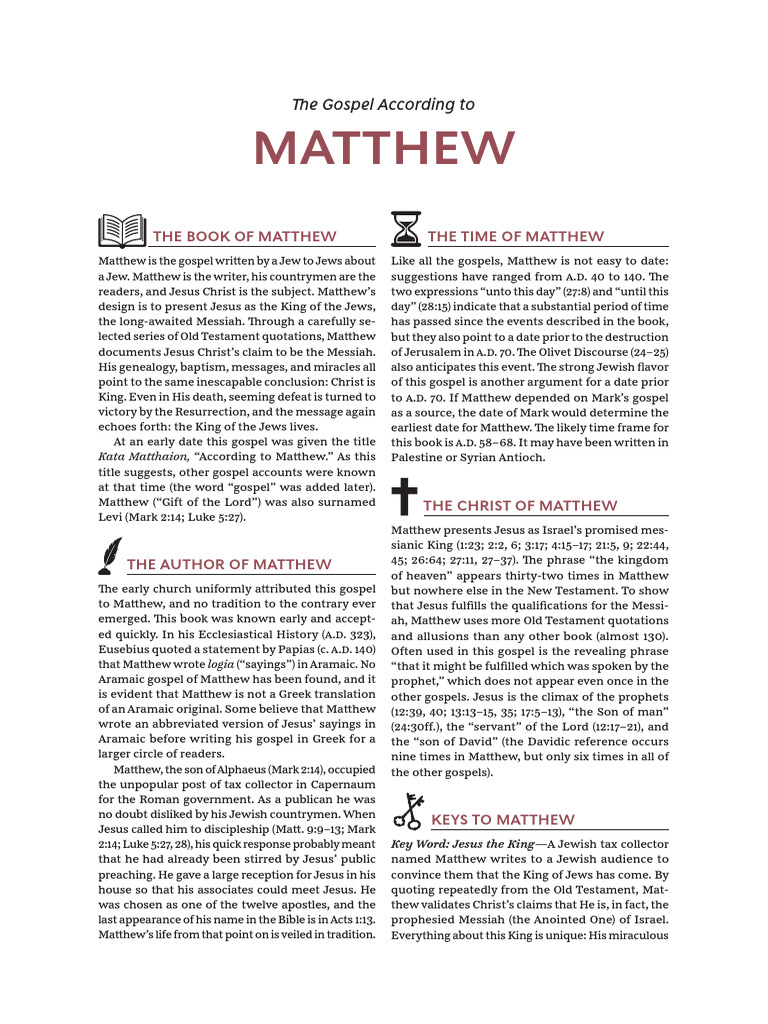 KJV OpenBible Matthew Sample | PDF | Gospel Of Matthew | Jesus