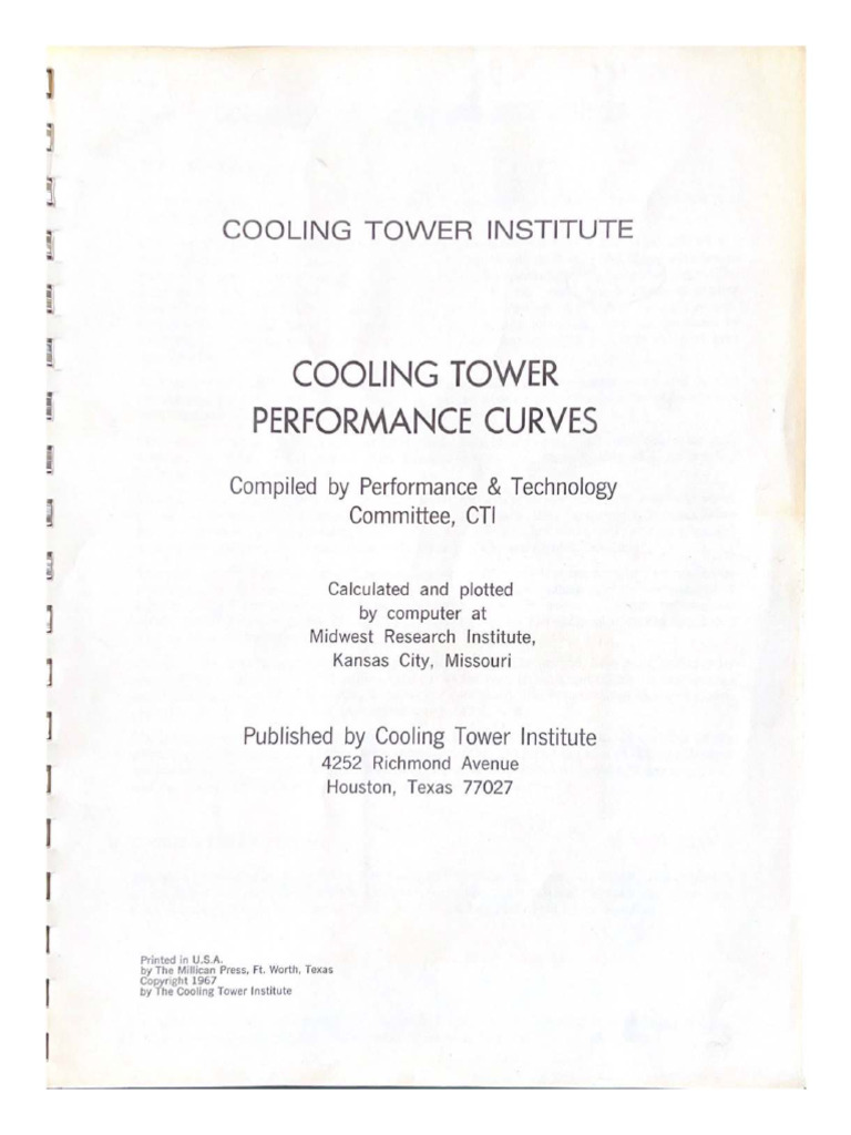 Cooling Tower Performance Curves Cooling Tower Institute Cti | PDF ...