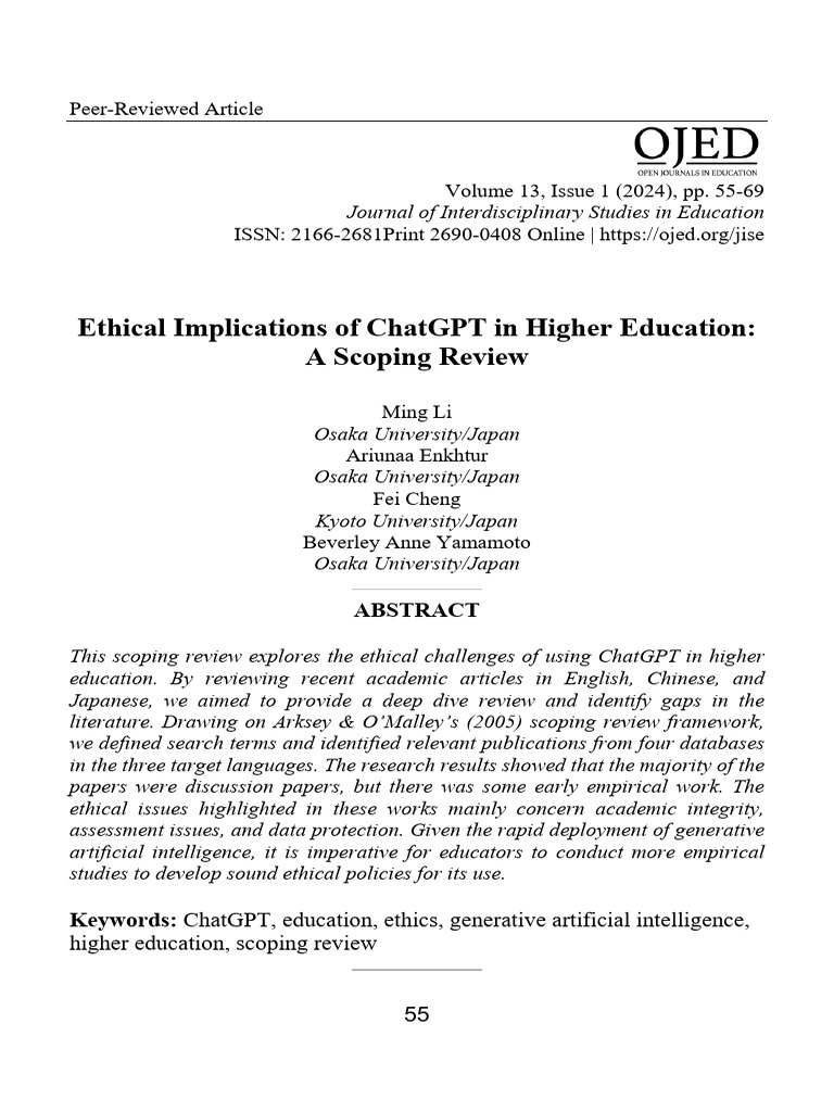 Ethical Challenges of ChatGPT in Education | PDF | Artificial ...