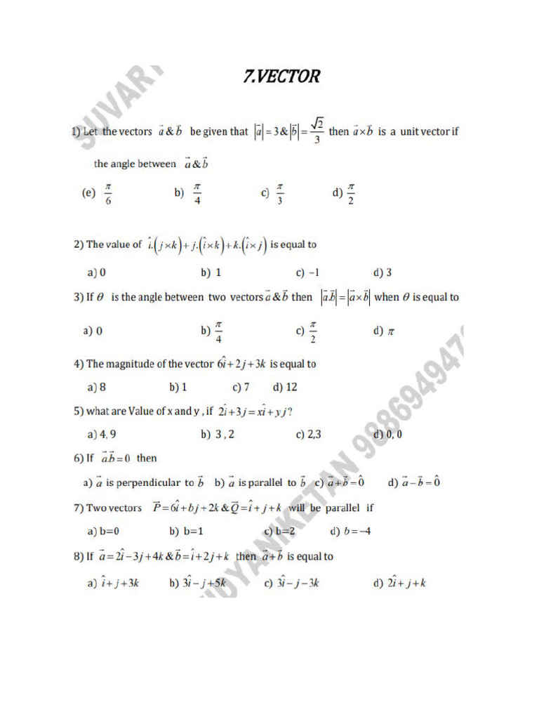 Maths MCQ 2 | PDF