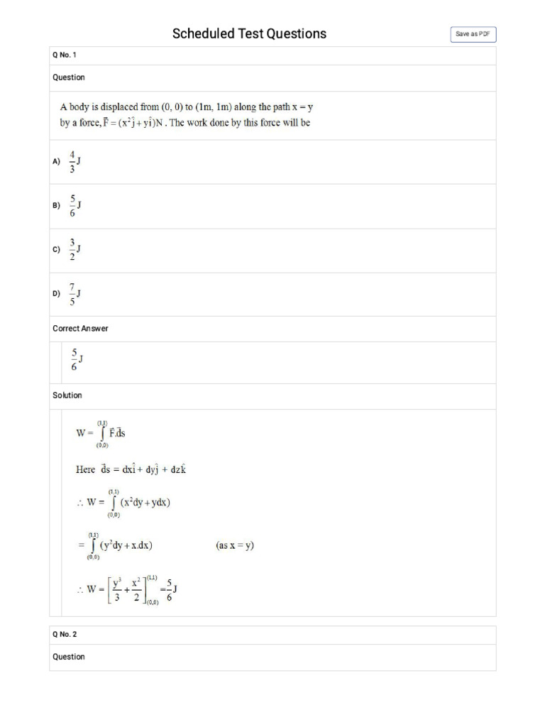 WPE2 - Work Done by Variable Force | PDF