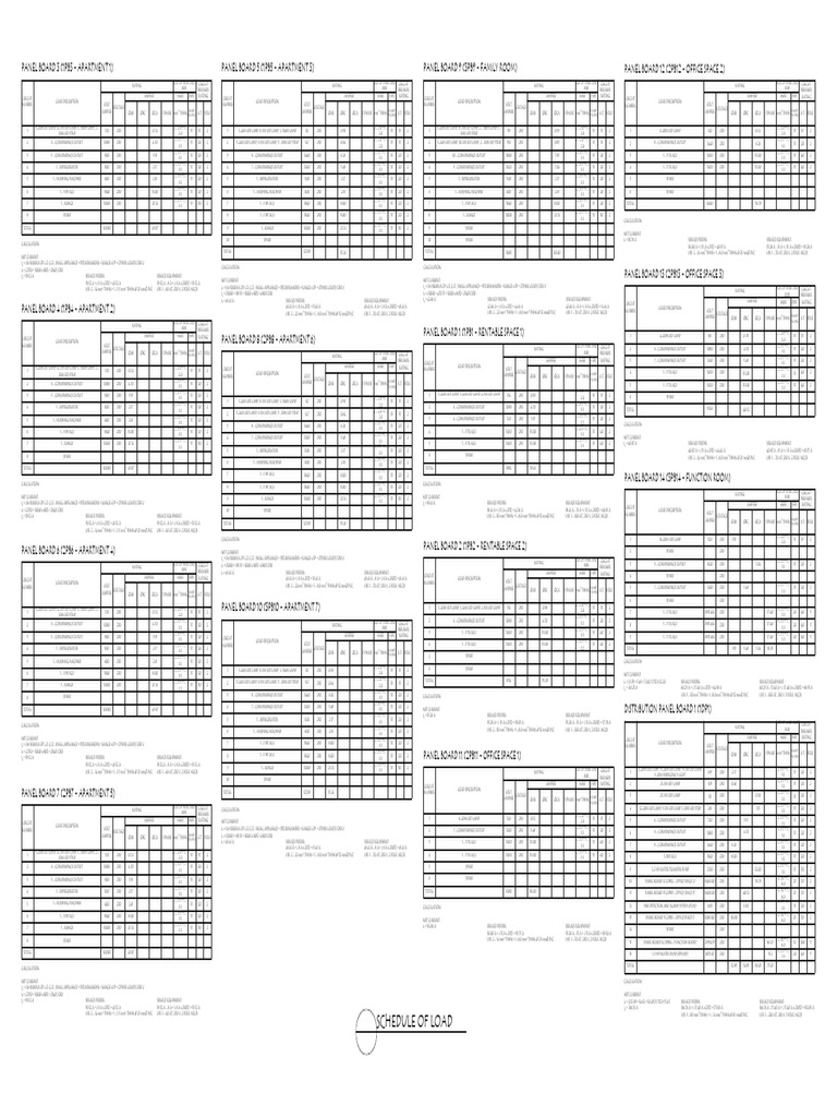 SCHEDULE OF LOADS | PDF | Volt | Electronics