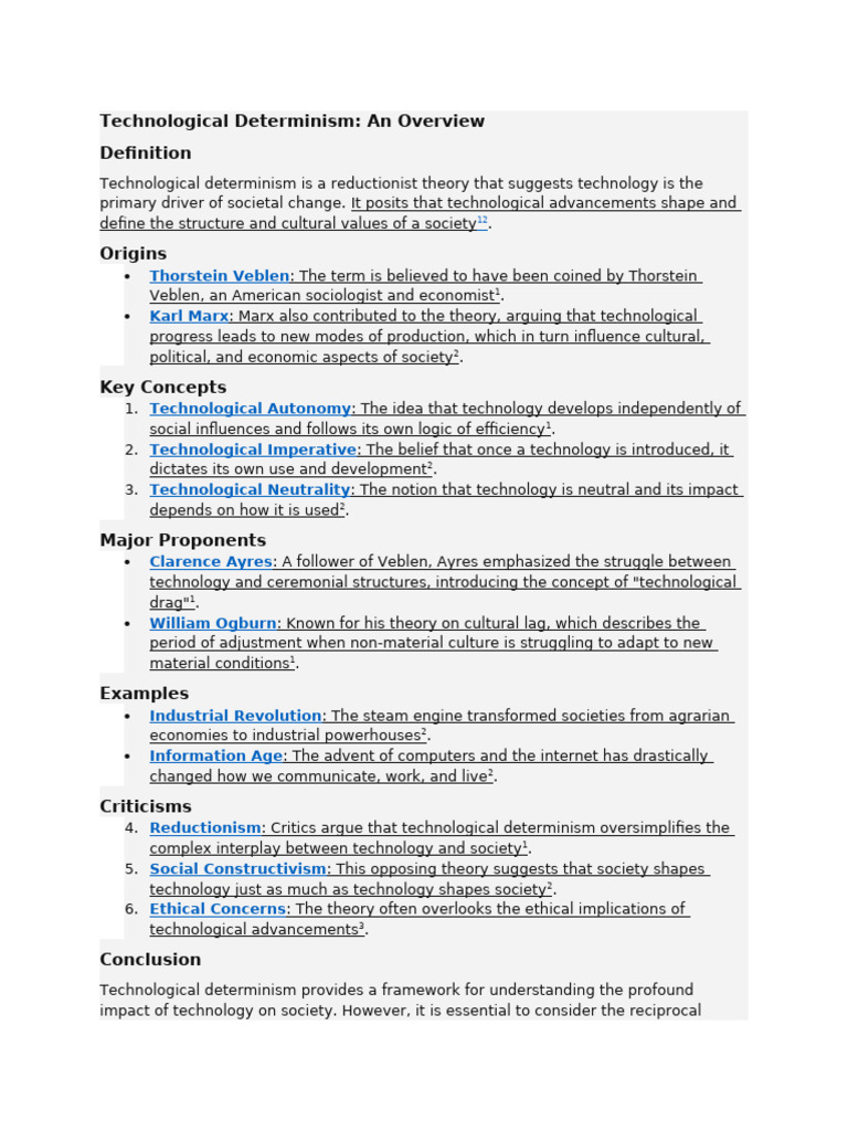 Technological Determinism | PDF