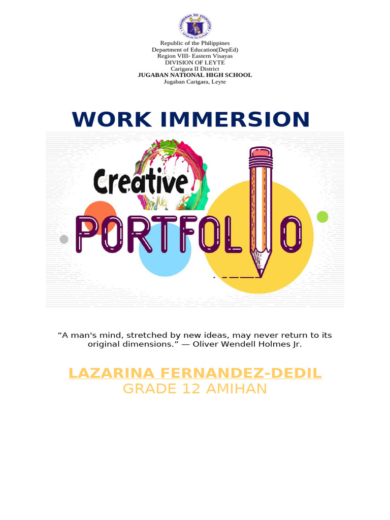 Title Page For Portfolio1 | PDF