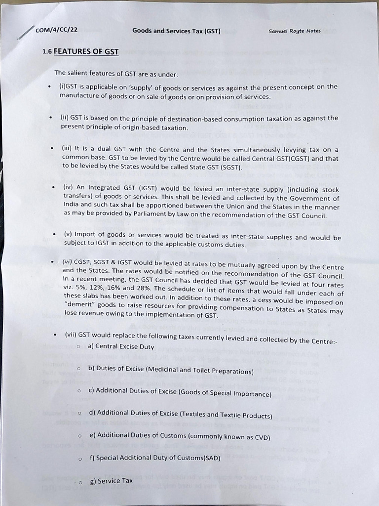 Goods and Services Tax (GST) | PDF | Taxes | Excise