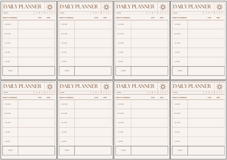 Beige Simple Minimalist Daily Planner | PDF