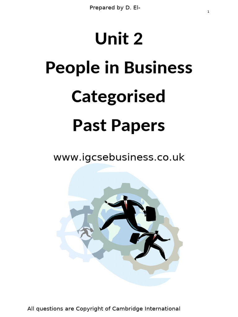 Unit 2 Igcse Business Past Papers | PDF | Business | Economies