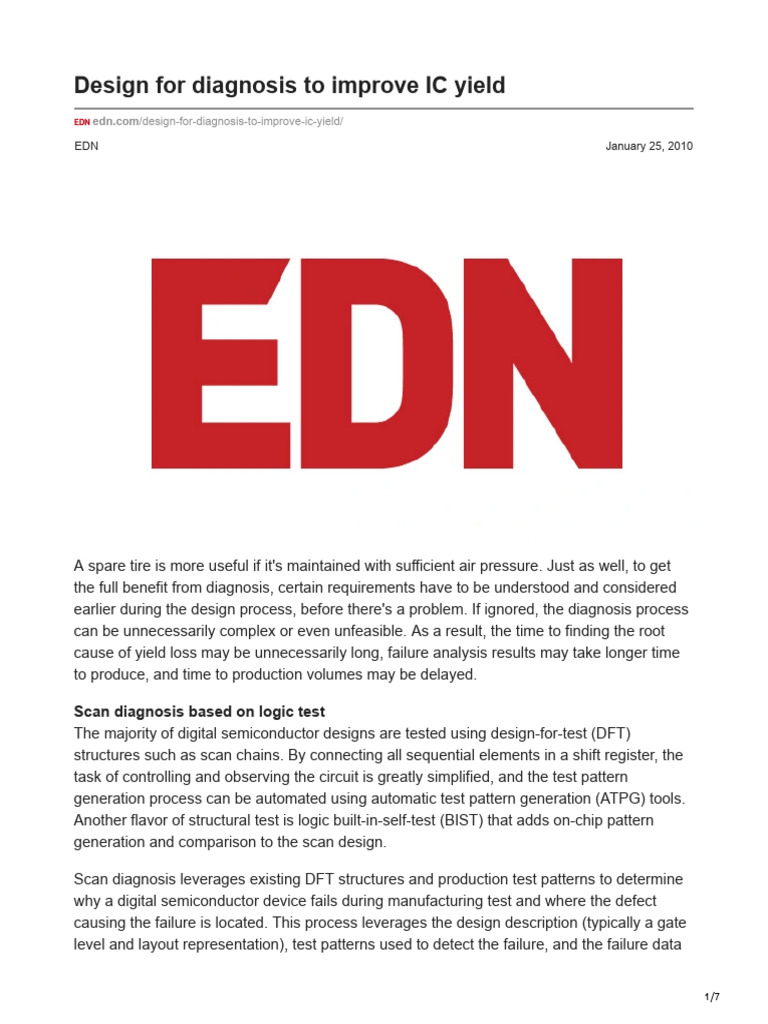 Design for diagnosis to improve IC yield | PDF | Computer Engineering ...