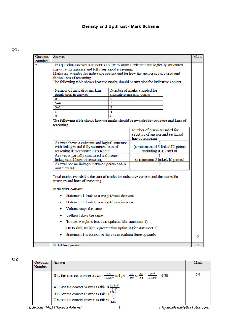 Density and Upthrust MS | PDF