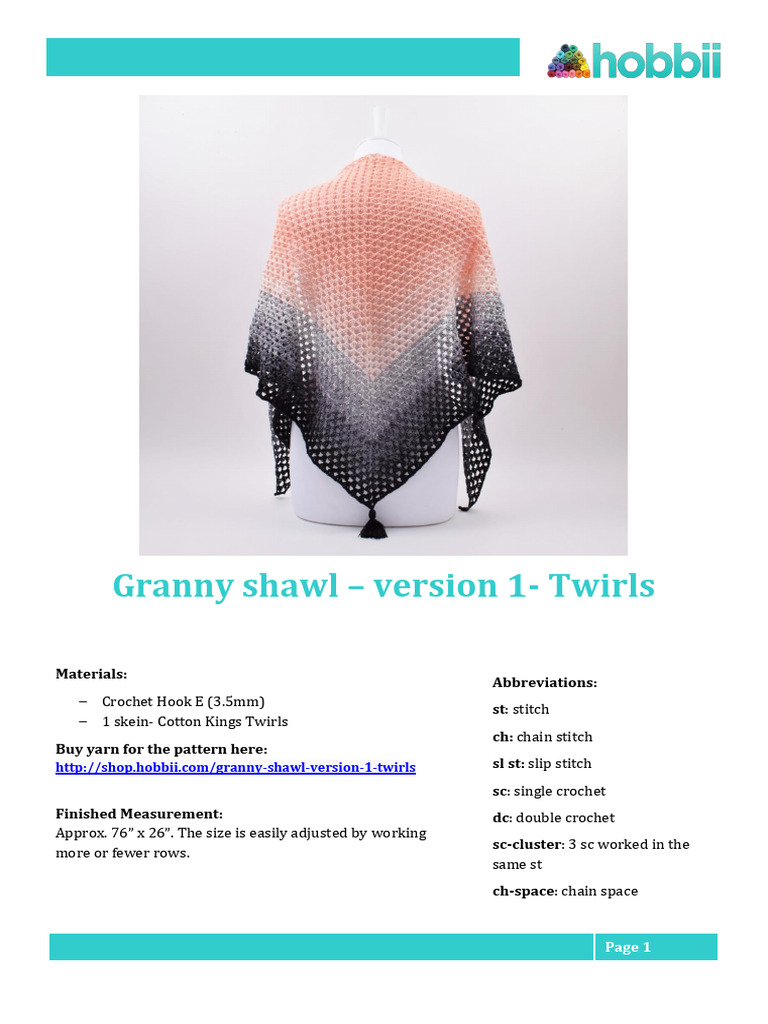 Grannysjal Version1 Twirls Us | PDF | Crochet | Weaving