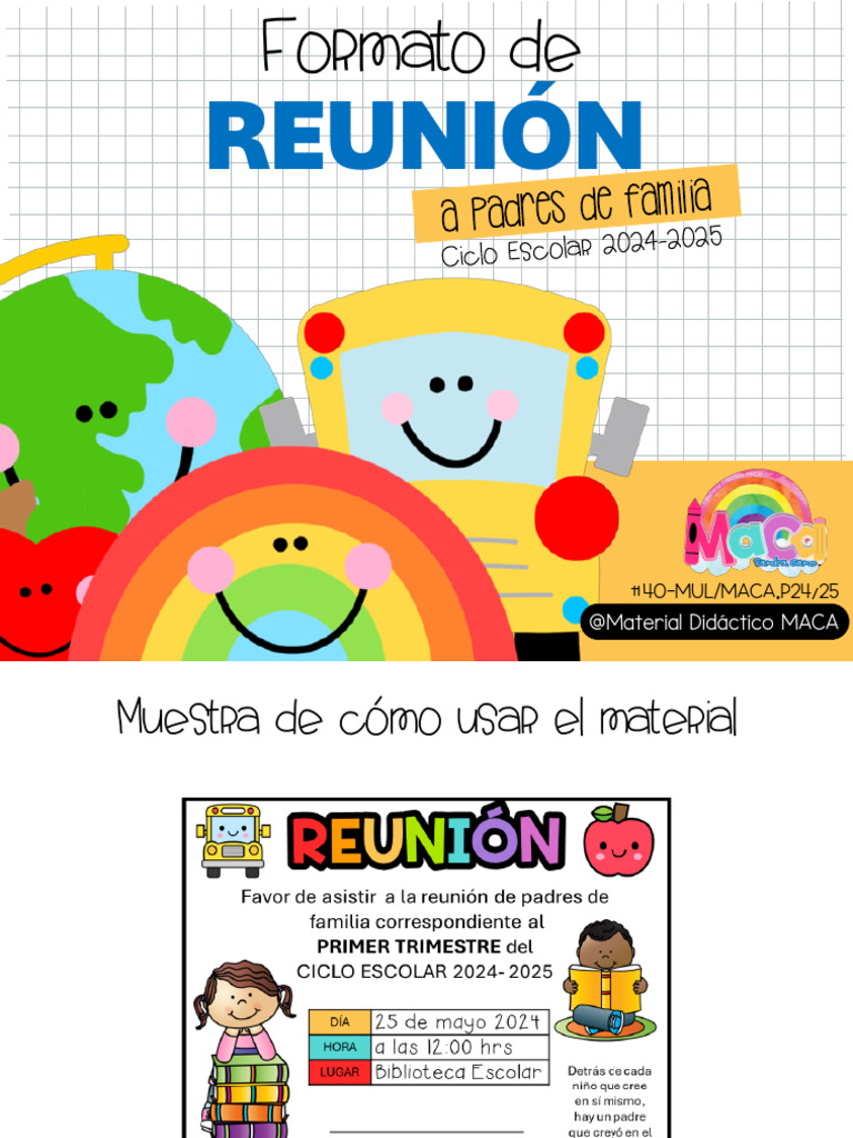 Formato para Reunión de Padres 2024-2025 | PDF