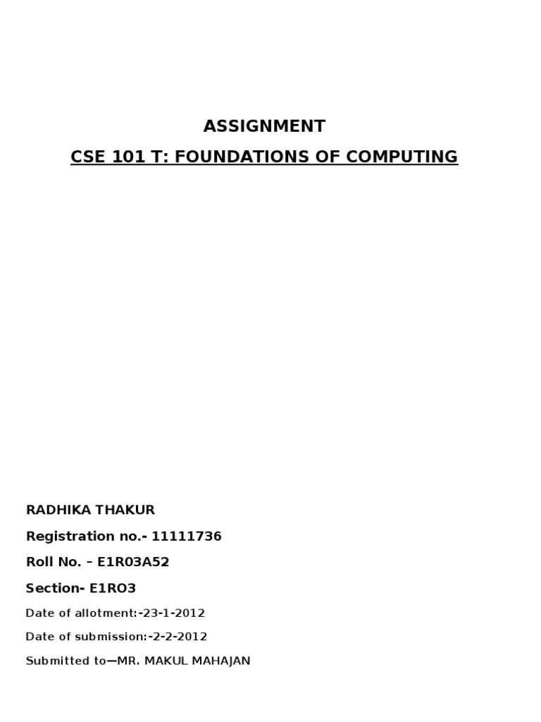 Cse Assignment Solution Download Free Pdf Computer Programming Areas Of Computer Science