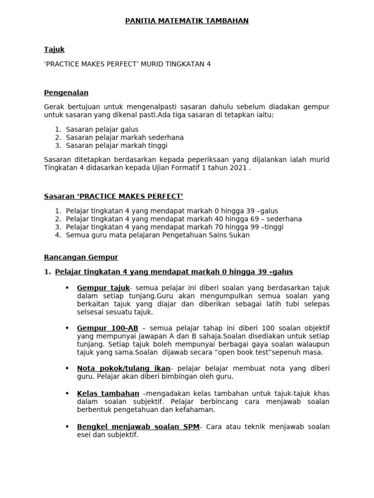 Kertas-kerja practice makes perfect | PDF