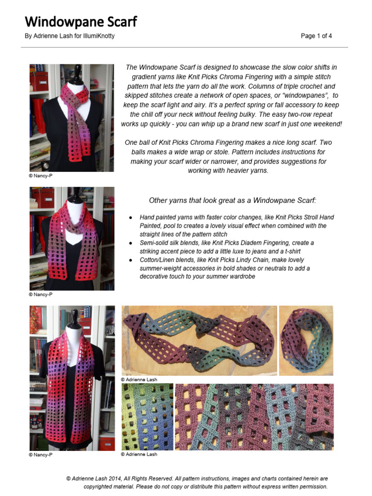 Windowpane Scarf Pattern 2017 | PDF | Textile Arts | Needlework