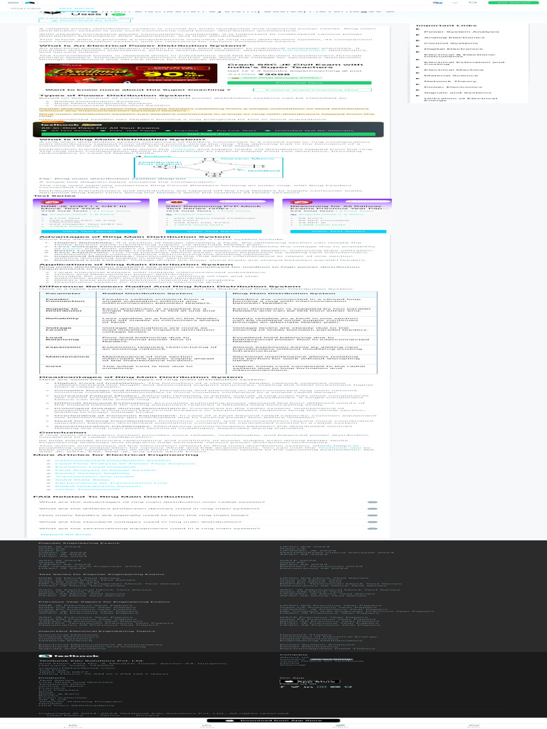 Ring Main Distribution System Basics, Advantages & Uses | PDF ...