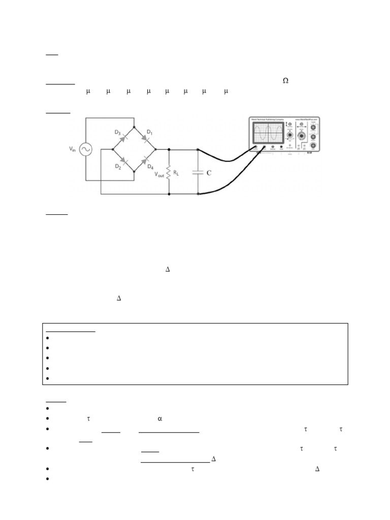 Lab 07 Capacitance and Ripple Voltage | PDF | Amplitude | Rectifier
