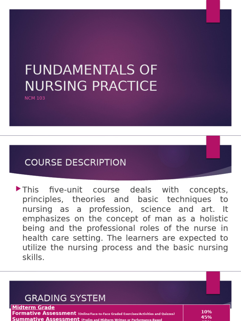 Nursing Fundamentals Course Overview | PDF | Health Care | Nursing