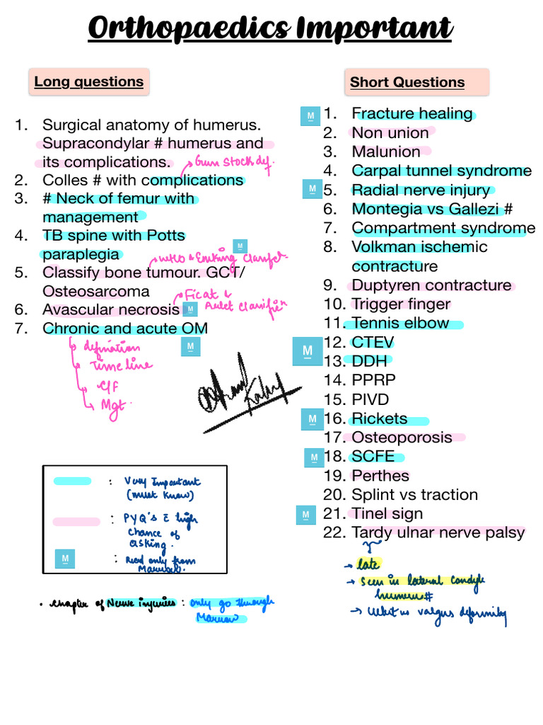 Orthopaedic Exam Questions Guide | PDF | Musculoskeletal System | Limbs ...