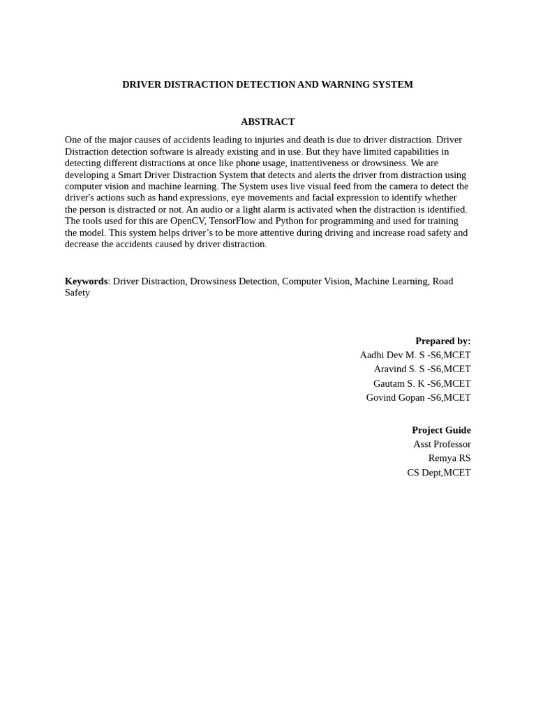 Abstract mini project | PDF