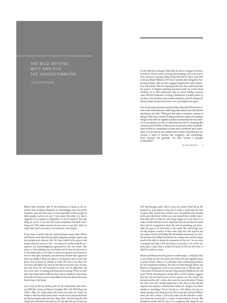 The Wild Beyond Jack Halberstam | PDF