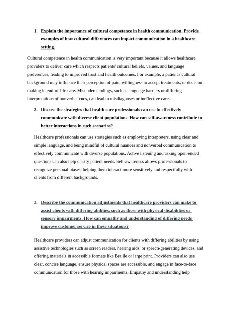 Enhancing Healthcare Communication Skills | PDF | Hearing Loss ...
