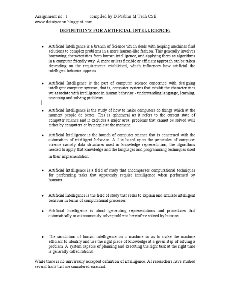 Artificial Intelligence | PDF | Artificial Intelligence | Intelligence ...