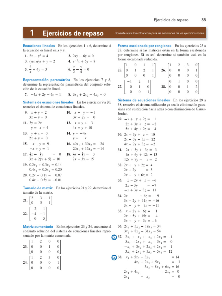 Lista 1 AlgLin | PDF | Ecuaciones | Matemáticas De La Computación