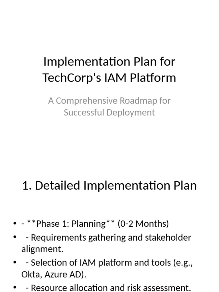 TechCorp IAM Implementation Plan | PDF