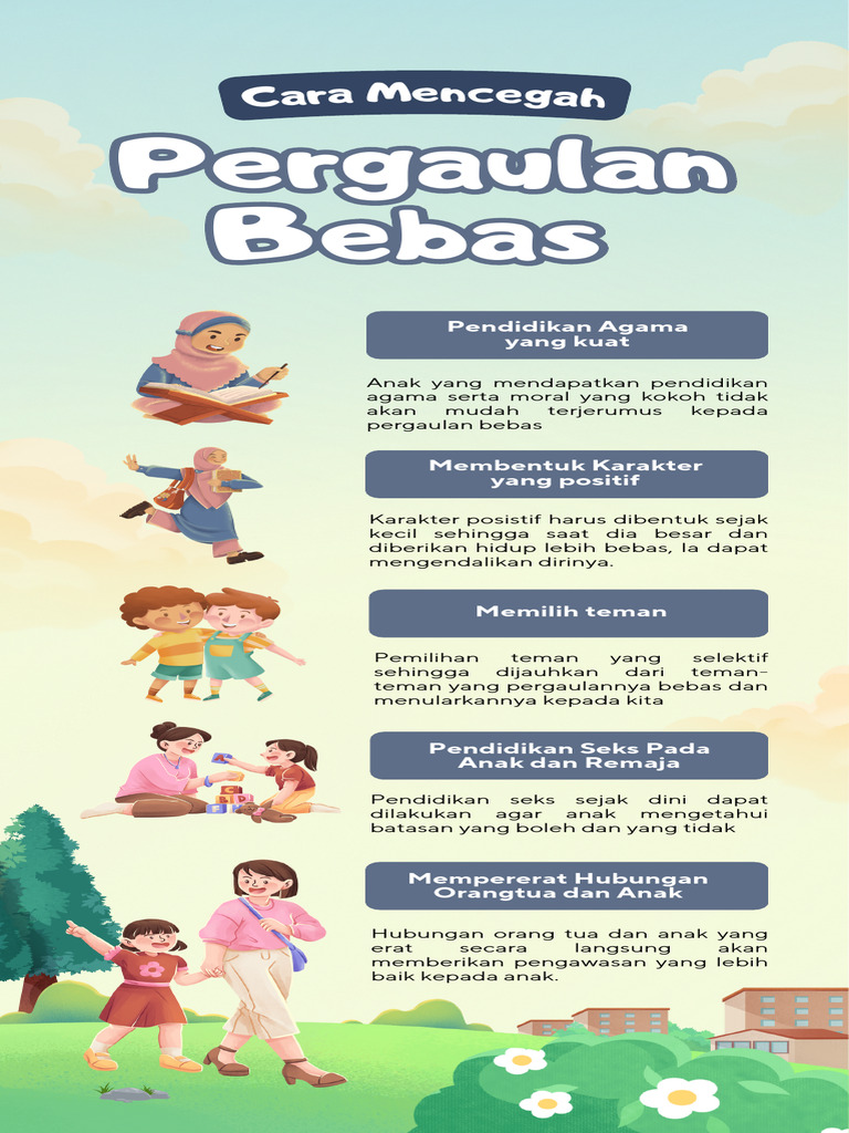Warna-warni Ilustrasi Infografis Cara Mencegah Pergaulan Bebas | PDF