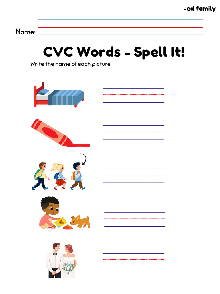 CVC Words Spell It - Ed Family | PDF