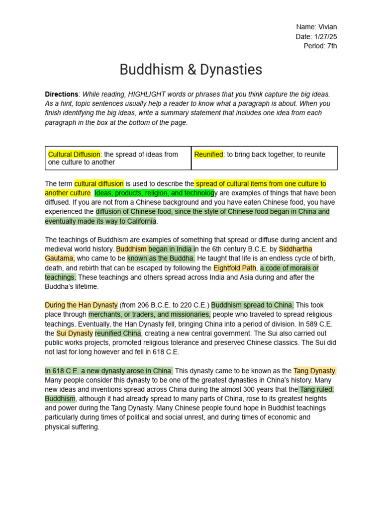 Buddhism's Influence in Chinese Dynasties | PDF | China | World Politics