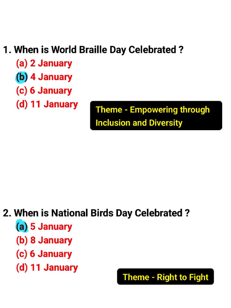 2024 Important Days & Theme | PDF