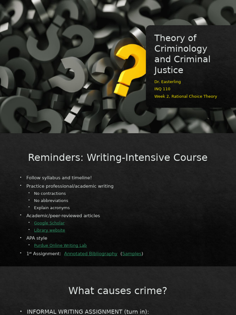 Understanding Rational Choice Theory in Crime | PDF | Crimes | Crime ...