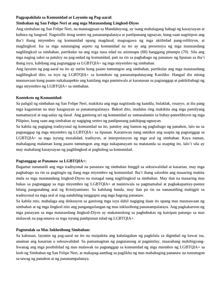 Pagpapakilala Sa Komunidad at Layunin | PDF