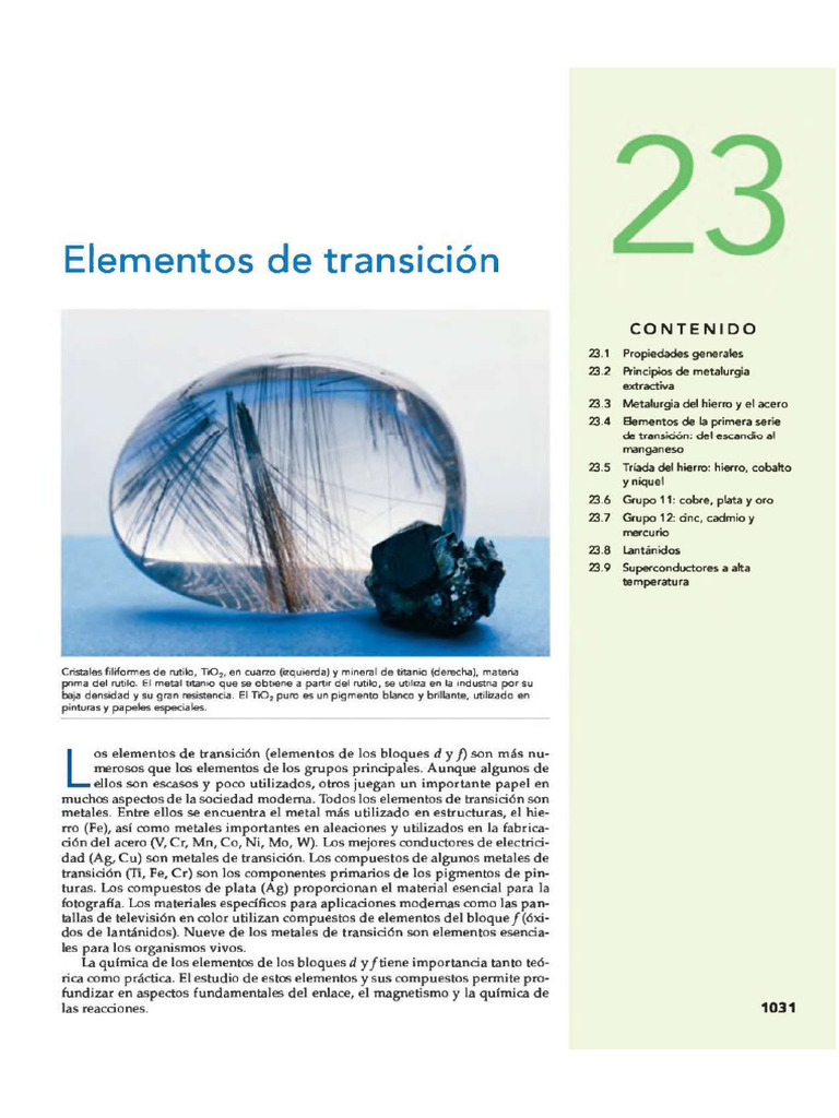 Elementos de transición: Propiedades y Metalurgia | PDF | Redox ...
