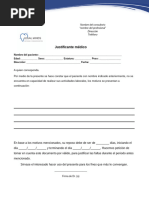 Formato de Justificante Medico Editalbe en Word 1 | PDF