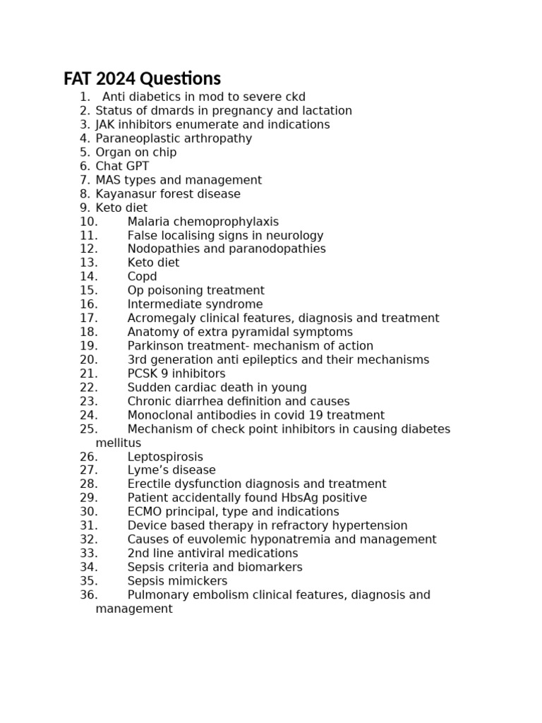 FAT 2024 Questions | PDF