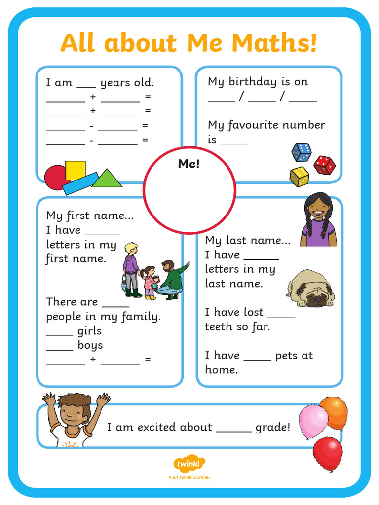 All About Me Maths Display Poster Activity Sheet | PDF