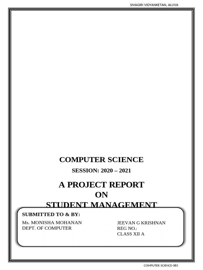Student Management Project | PDF | My Sql | Python (Programming Language)