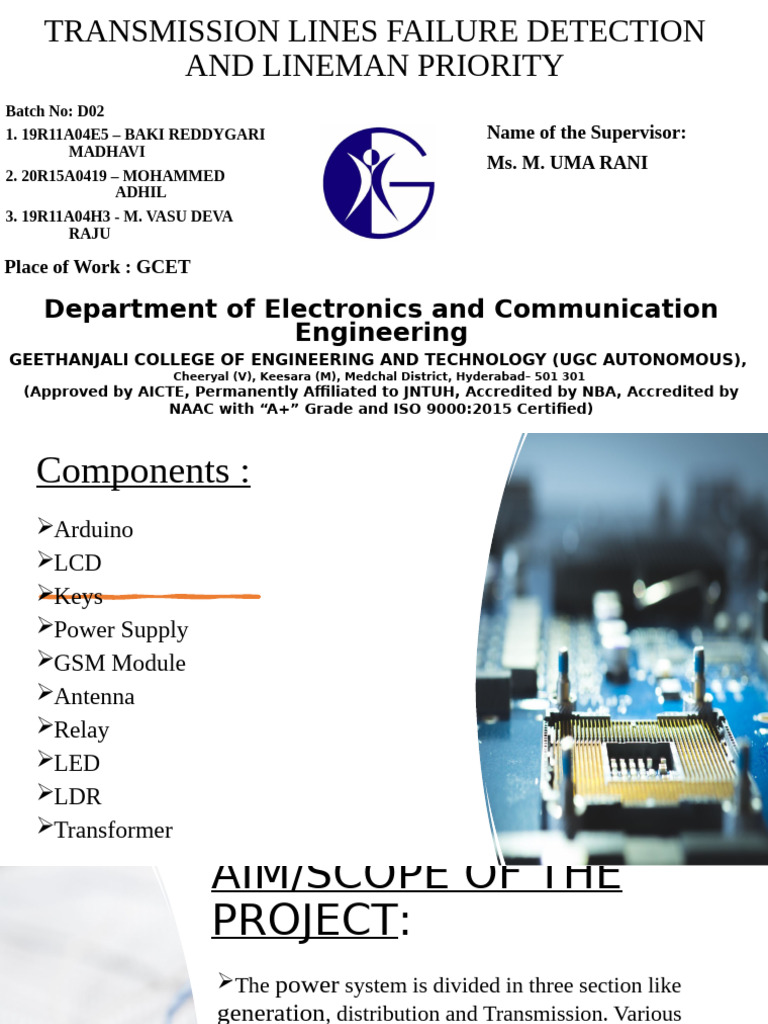 Major Project Final PPT-D | PDF | Transmission Line | Electric Power Transmission