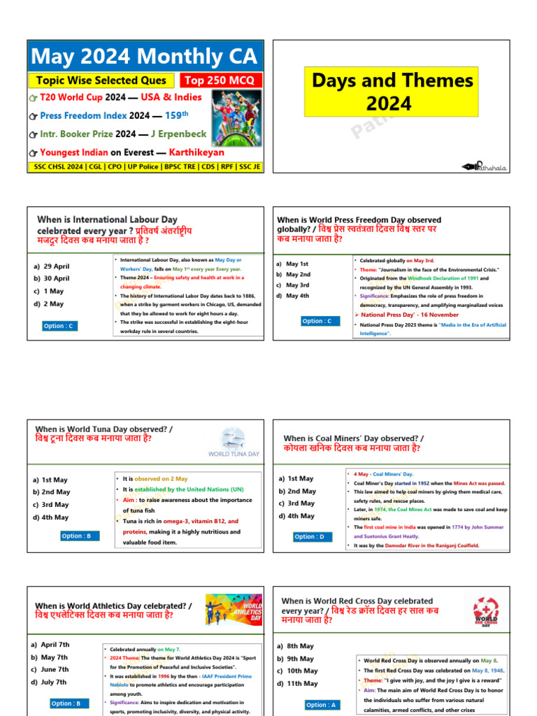 May 2024 Global Awareness Days Guide | PDF