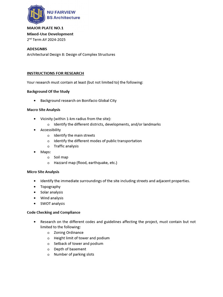 ADESGN8S - Major Plate No.1 - Instruction For Research 1 | PDF ...